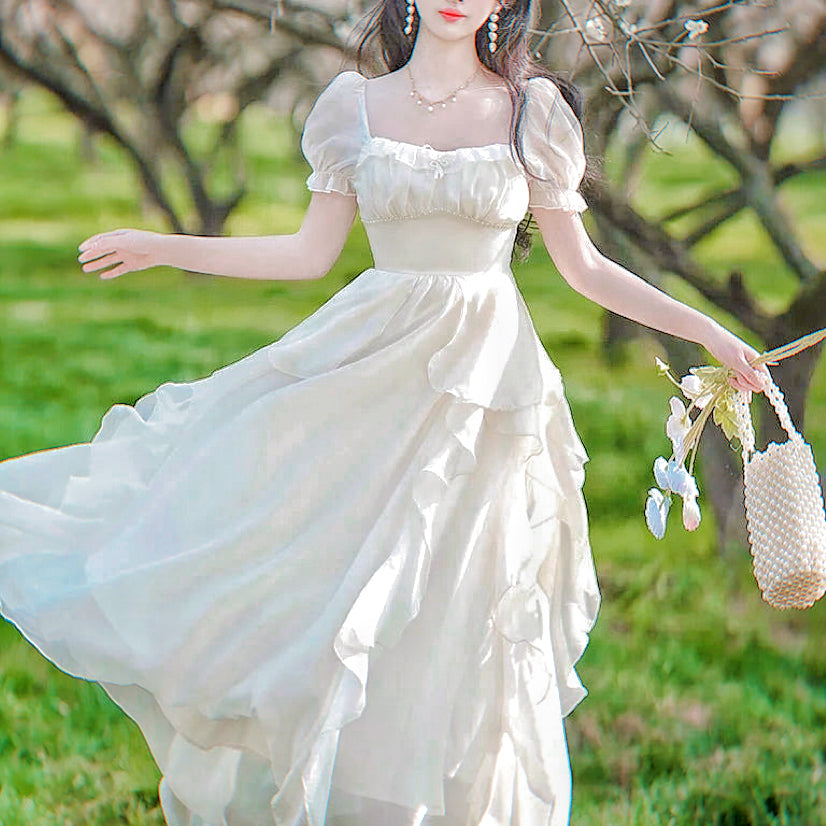 Sundew Romantic Princesscore Pearl Decorated Spring Fairy Dress