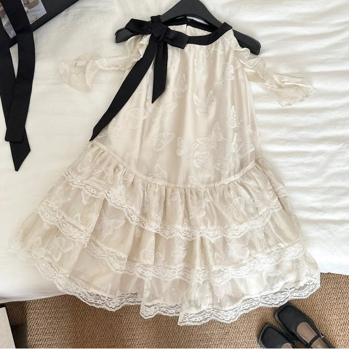 Butterfly Lace Coquette Dress Coquette Aesthetic Coquette Dress