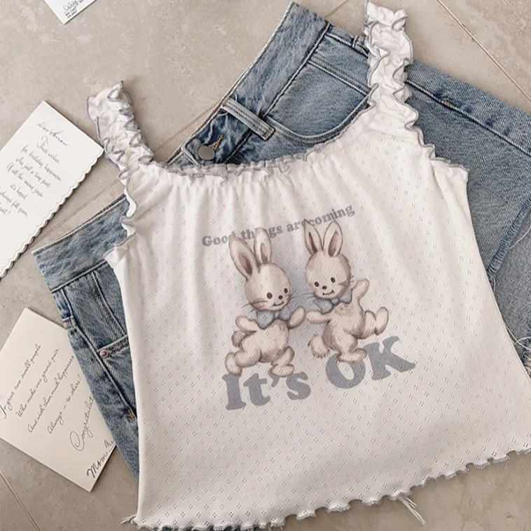 Bunny Coquette Crop Top Coquette Fashion Dollette Style Top