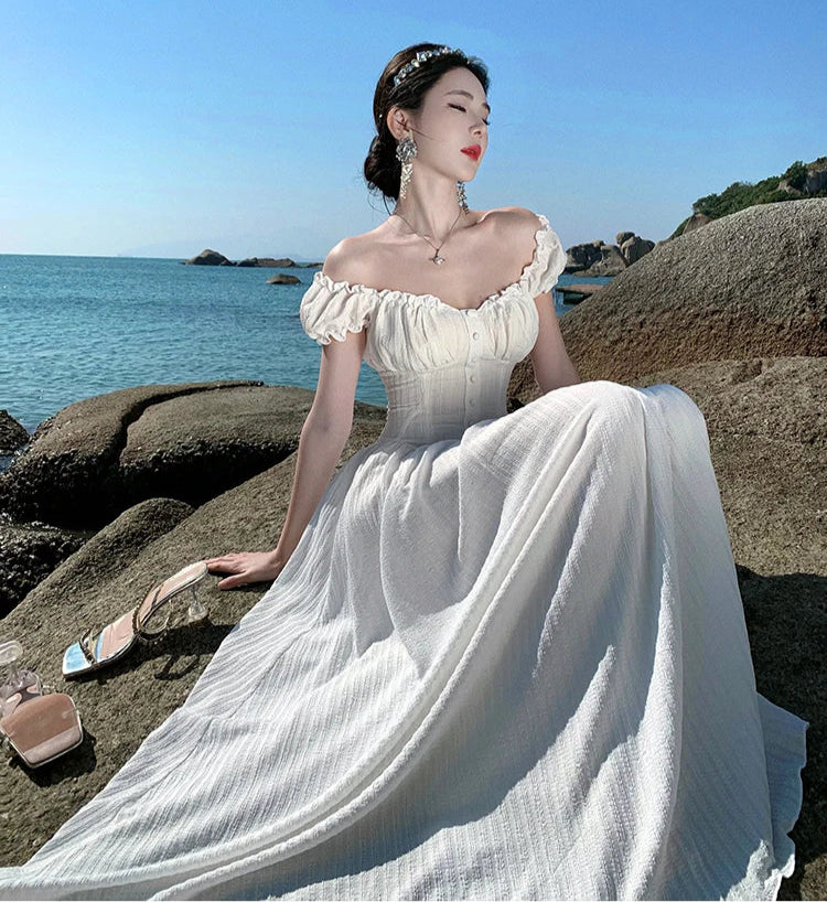 Coquette Princess Dress White Bustier Off the shoulder coquette dress