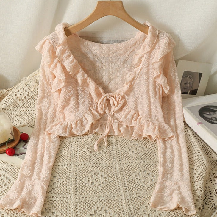 Cottagecore Girl Cropped Cardigan Bolero Cottagecore Fashion