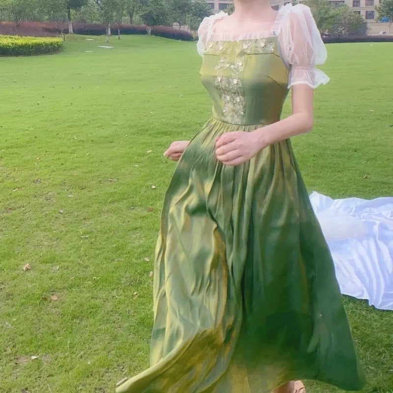 Green Fairy Medieval Cottagecore Princess Dress Royalcore Aesthetic